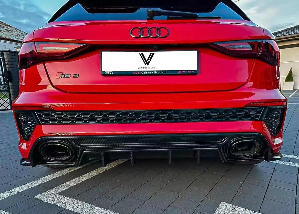RS3 aftermarket parts - Ventus Veloce Real Carbon Diffuser & Canards